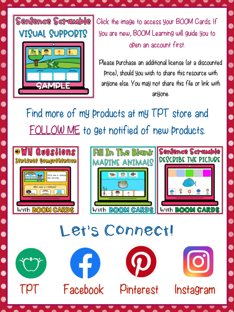 Find More of My Products at My TPT Store and To Get Notified of New Products | PDF