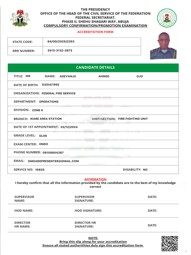AHMED Accreditation Form | PDF