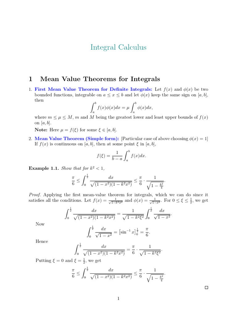 Integral Calculus Notes | PDF | Curve | Integral