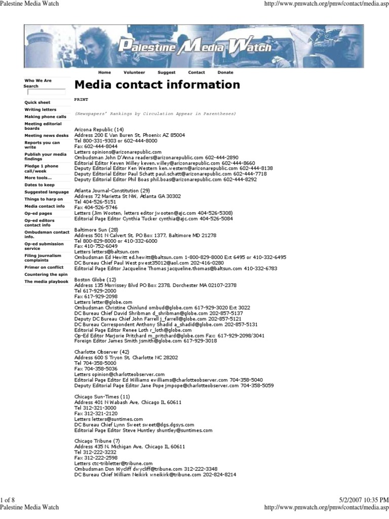Media Contacts | PDF