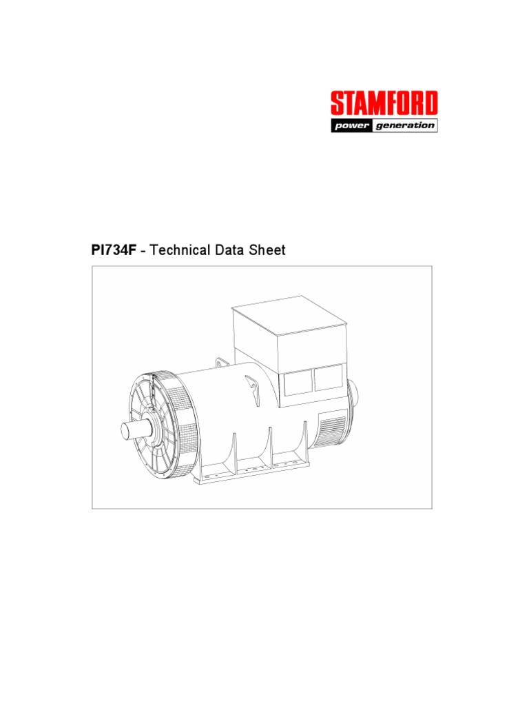 Alternator Data Sheet PI734F | PDF | Electrical Components | Force