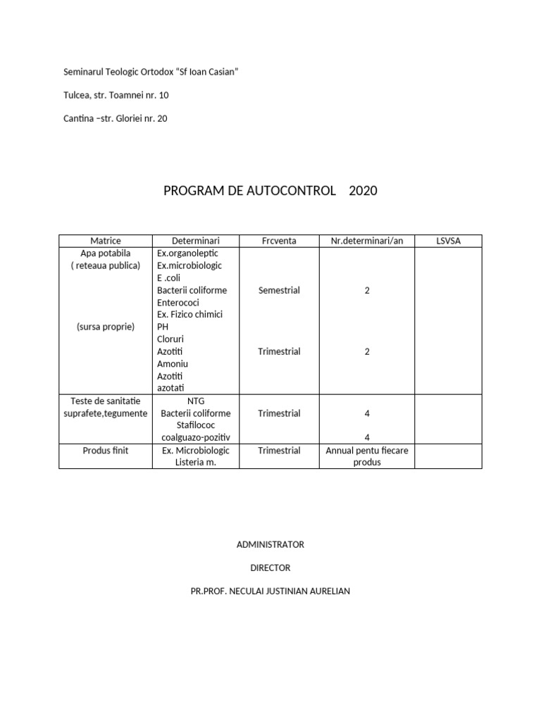 Program Autocontrol | PDF