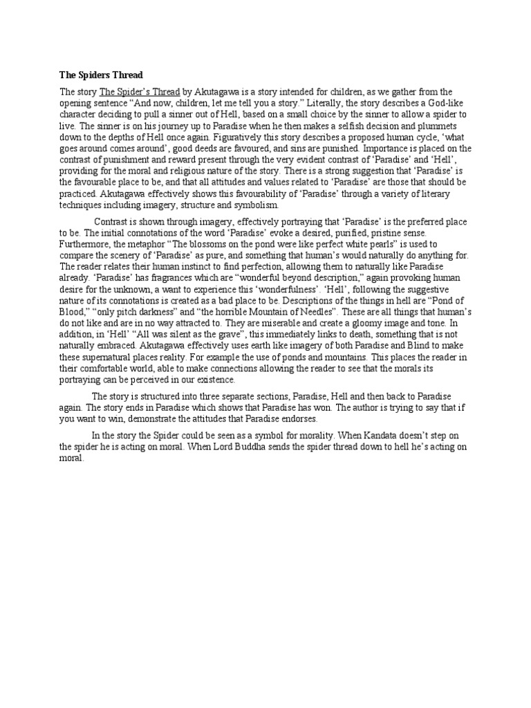 The Spiders Thread Commentary | PDF | Hell | Religious Belief And Doctrine