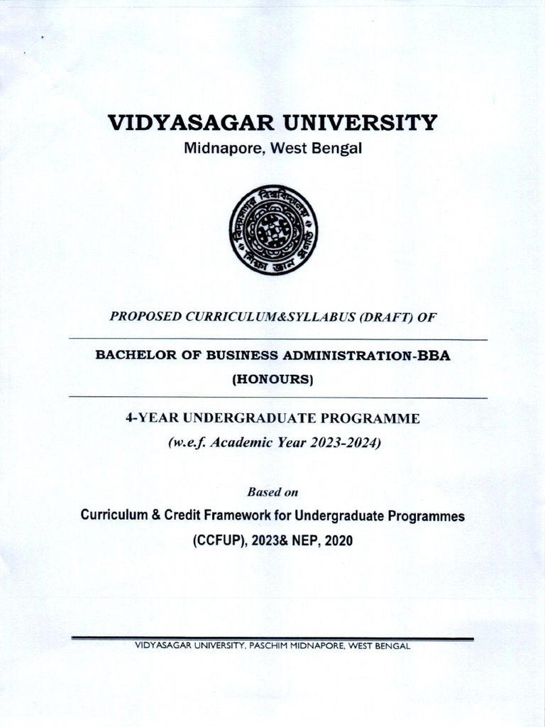 Syllabus of Bba Honours 2023-2024 - 0001 | PDF
