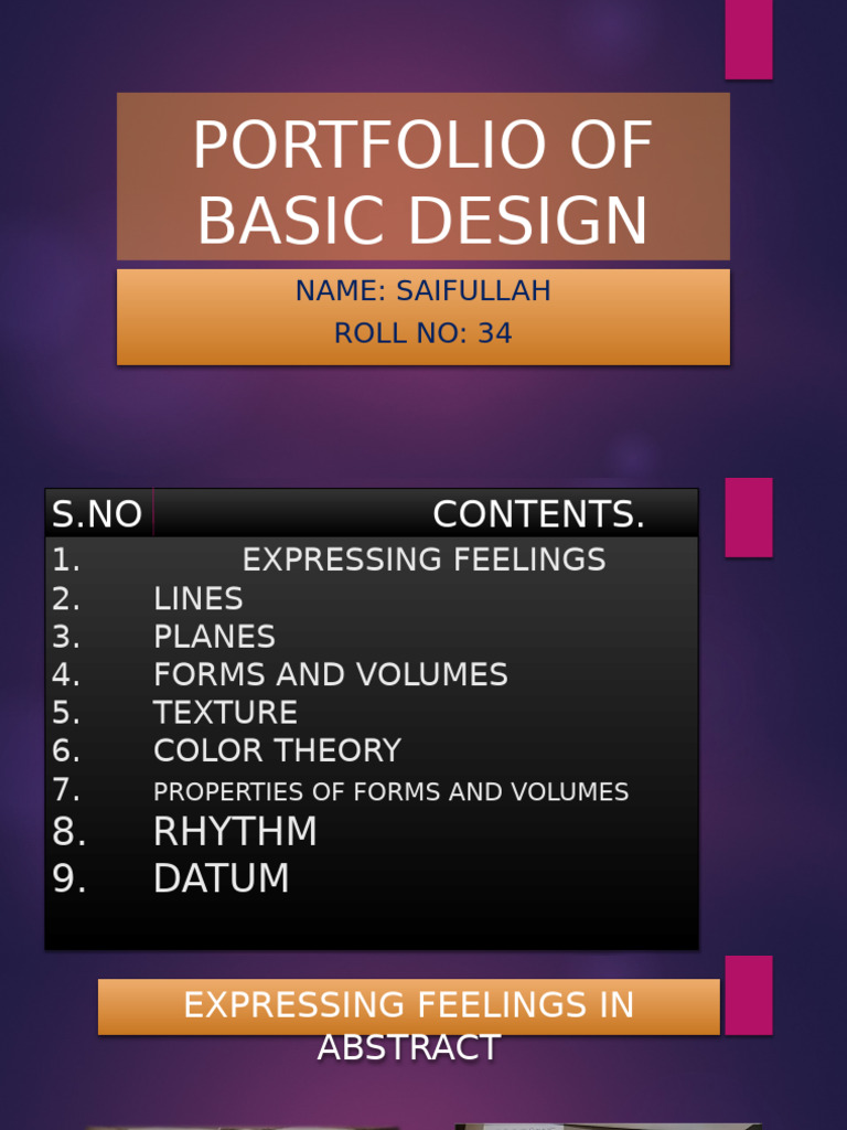 Portfolio of Basic Design PDF | PDF