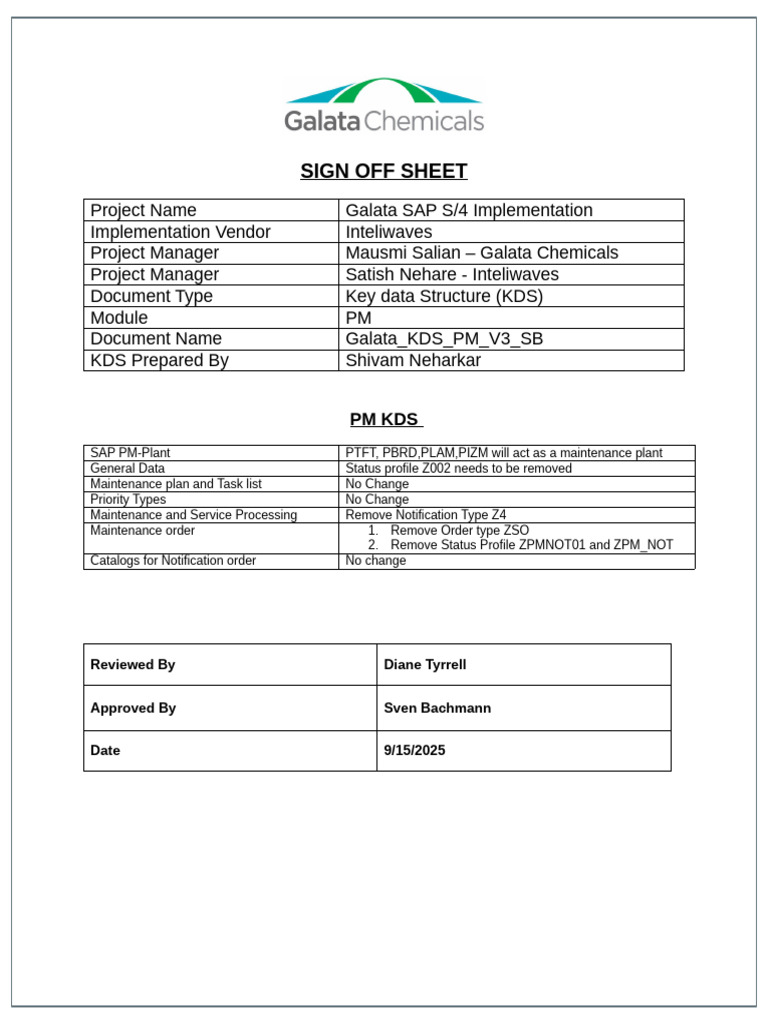 Pm-Kds Sign Off Document | PDF