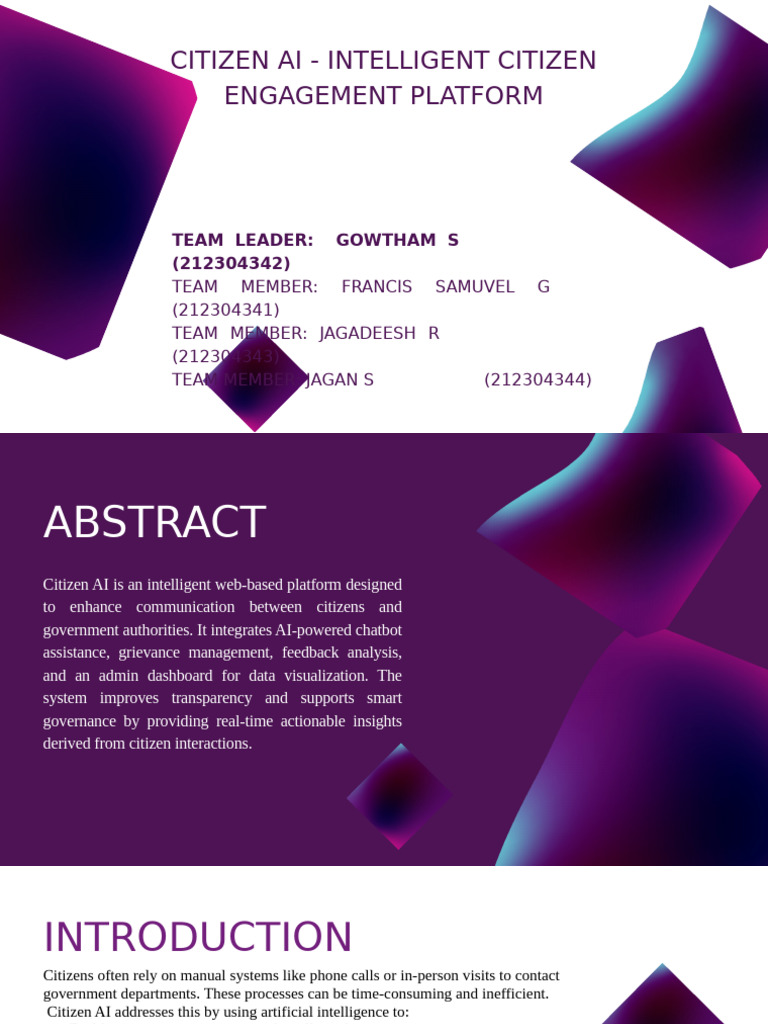 Citizen AI: Smart Governance Platform | PDF | Artificial Intelligence ...
