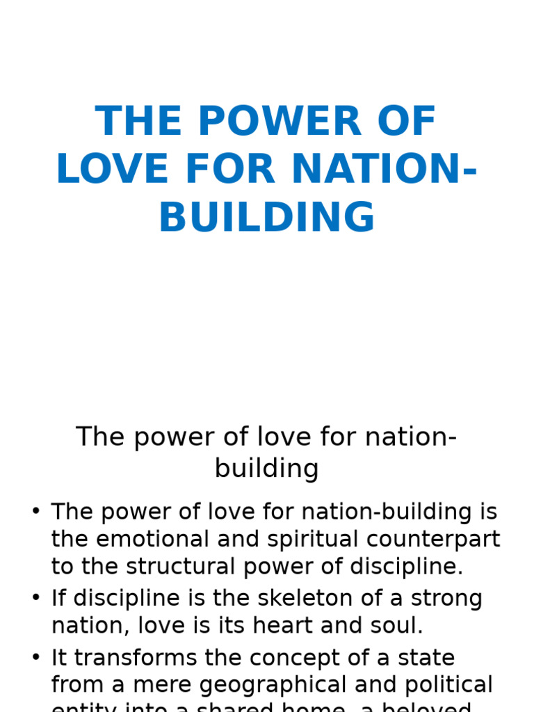 The Power of Love For Nation-Building | PDF | Love | Nation