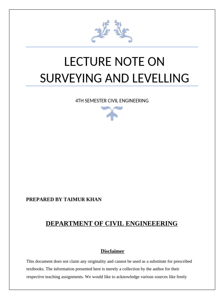 6200275069b38 Survey Lecture Notes Civil Engineering | PDF | Surveying ...