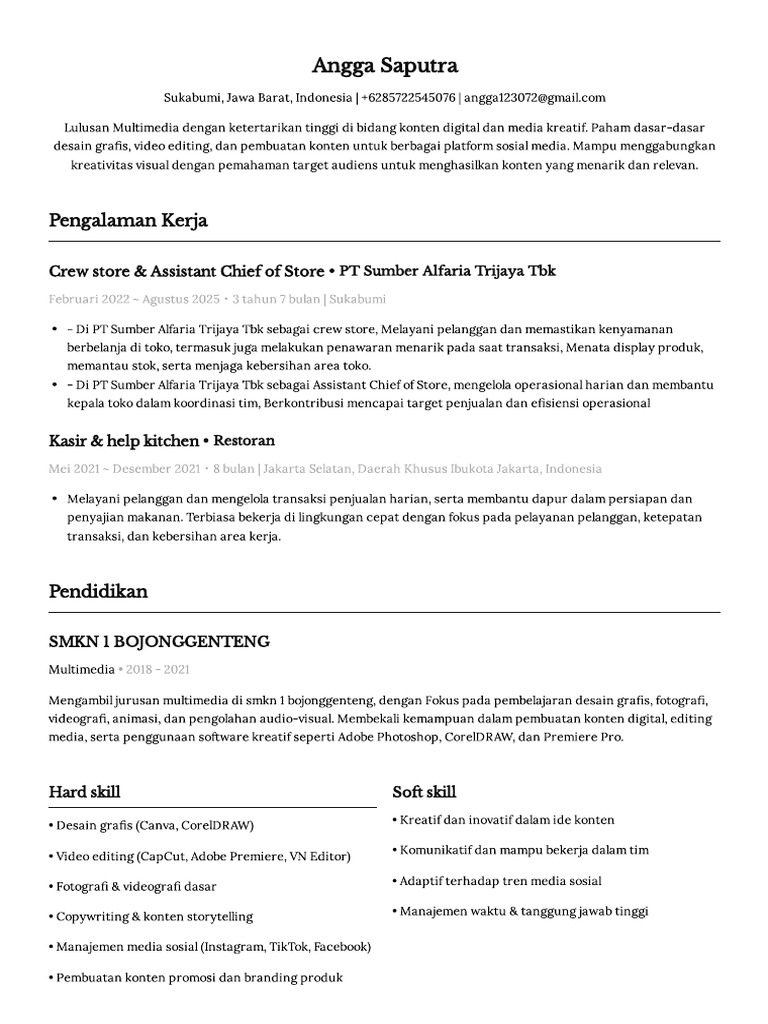 CV Angga | PDF