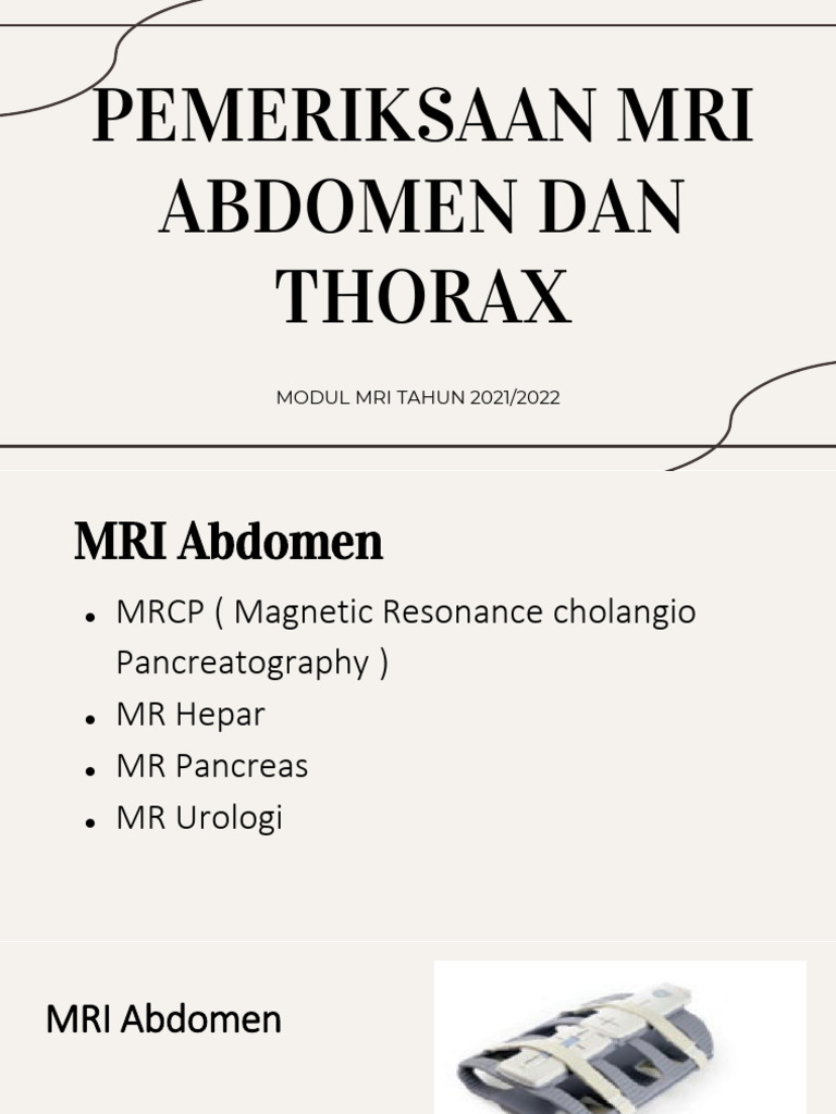 Panduan MRI Abdomen dan Thorax 2021 | PDF