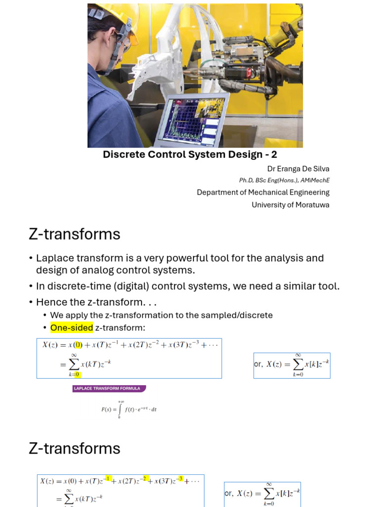 Discrete Control Systems 2 - Z Transforms (I) | PDF | Mathematical Relations | Calculus