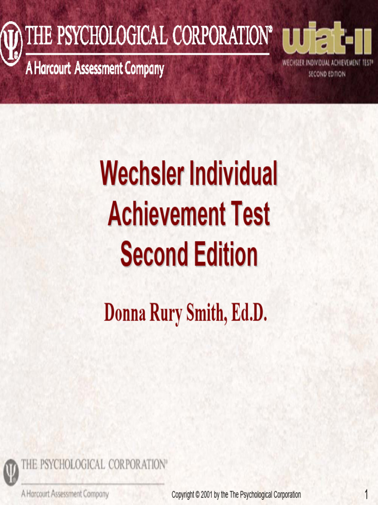 Wechsler Individual Achievement Test Overview | PDF | Reading ...