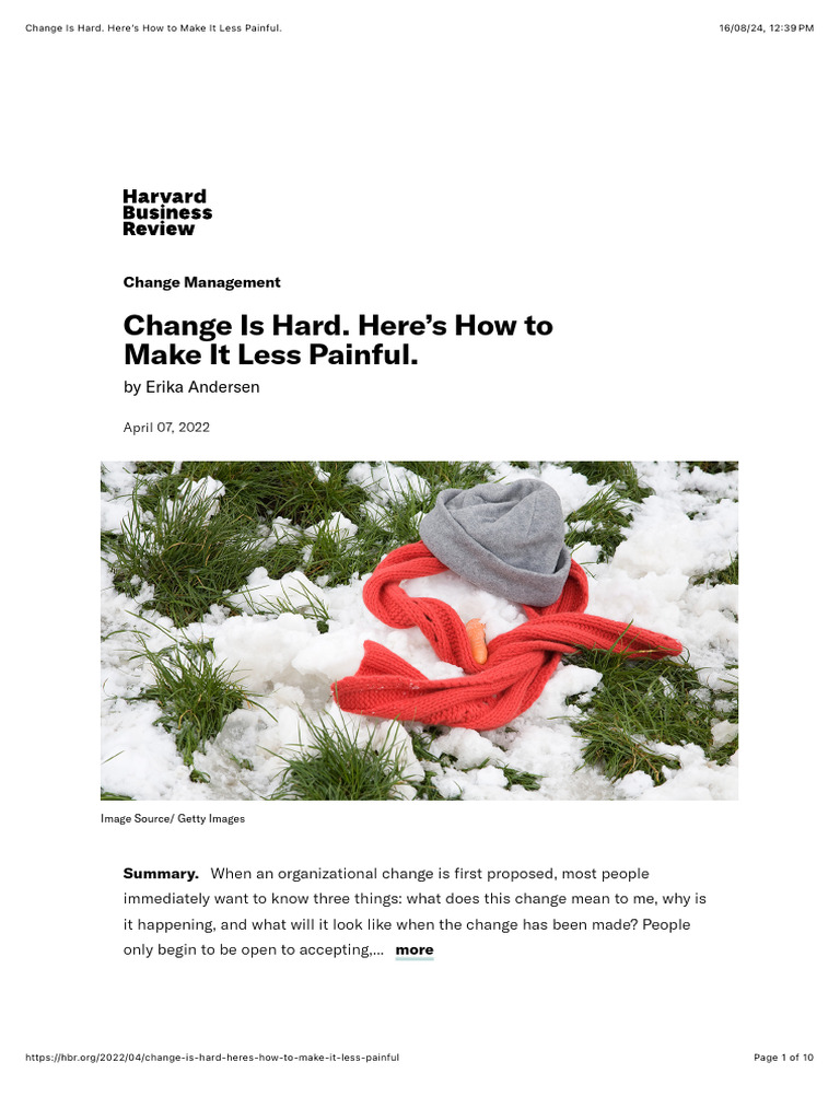 Change Is Hard. Here's How To Make It Less Painful. | PDF | Mindset ...