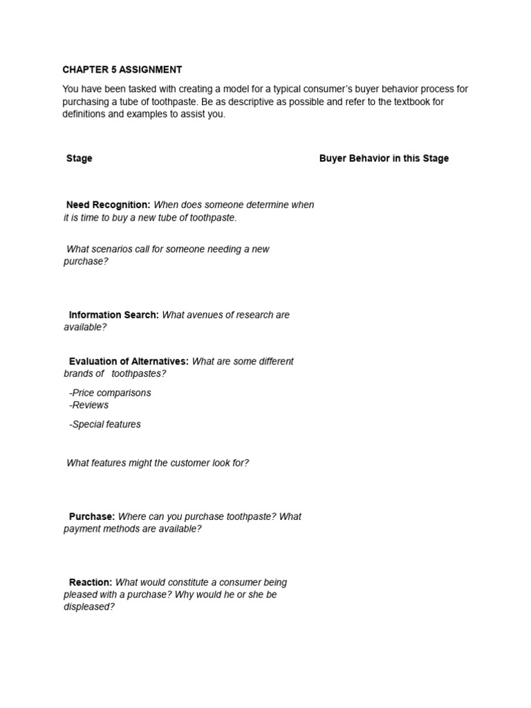 Chapter 5 Assignment | PDF