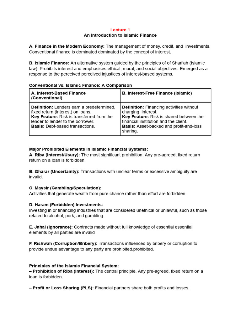 Introduction to Islamic Finance Principles | PDF | Islamic Banking And ...