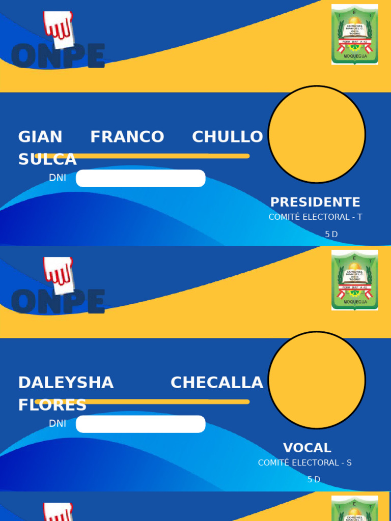 Gafete Identificación Credencial Natación Formal Azul y Amarillo | PDF