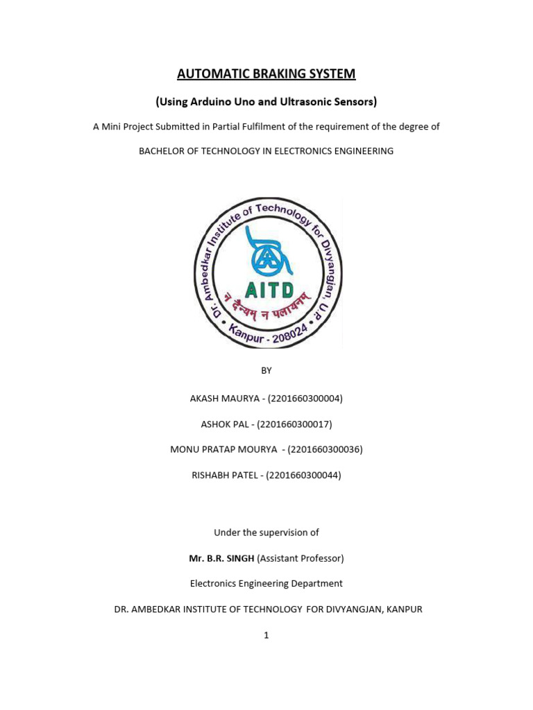 ABS Final Project Report | PDF | Electric Motor | Ultrasound