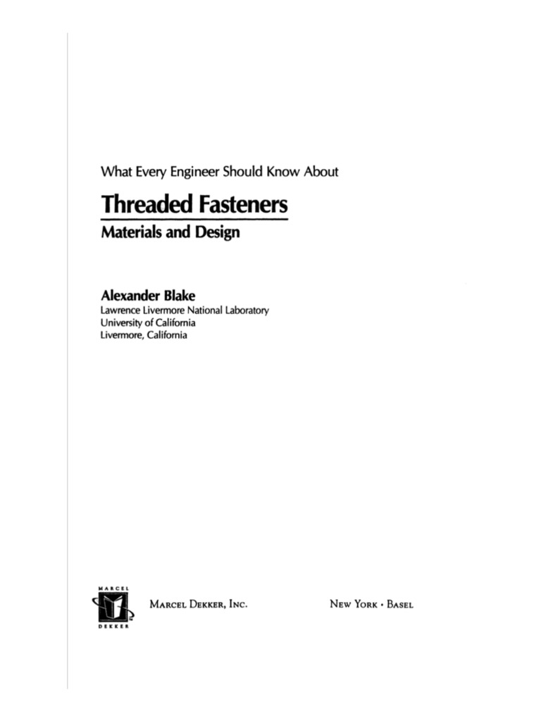 Blake - Threaded Fasteners | PDF
