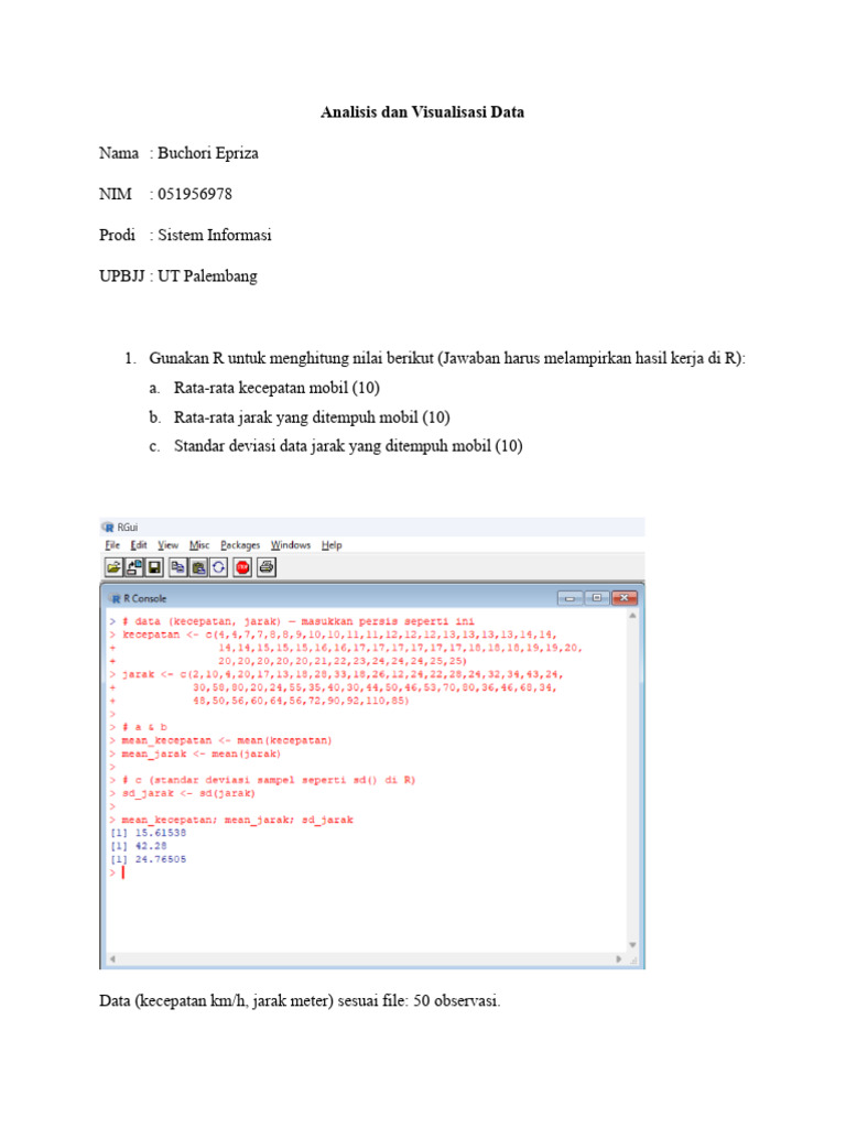 Tugas 1 Analisis Dan Visualisasi Data | PDF