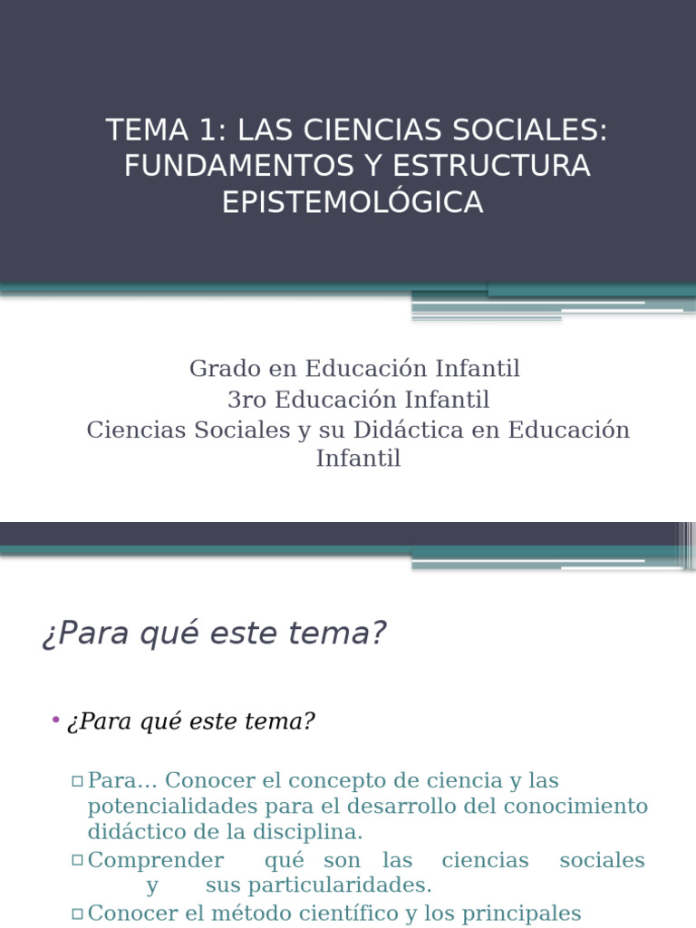 PP Tema 1 | PDF | Conocimiento | Ciencias Sociales