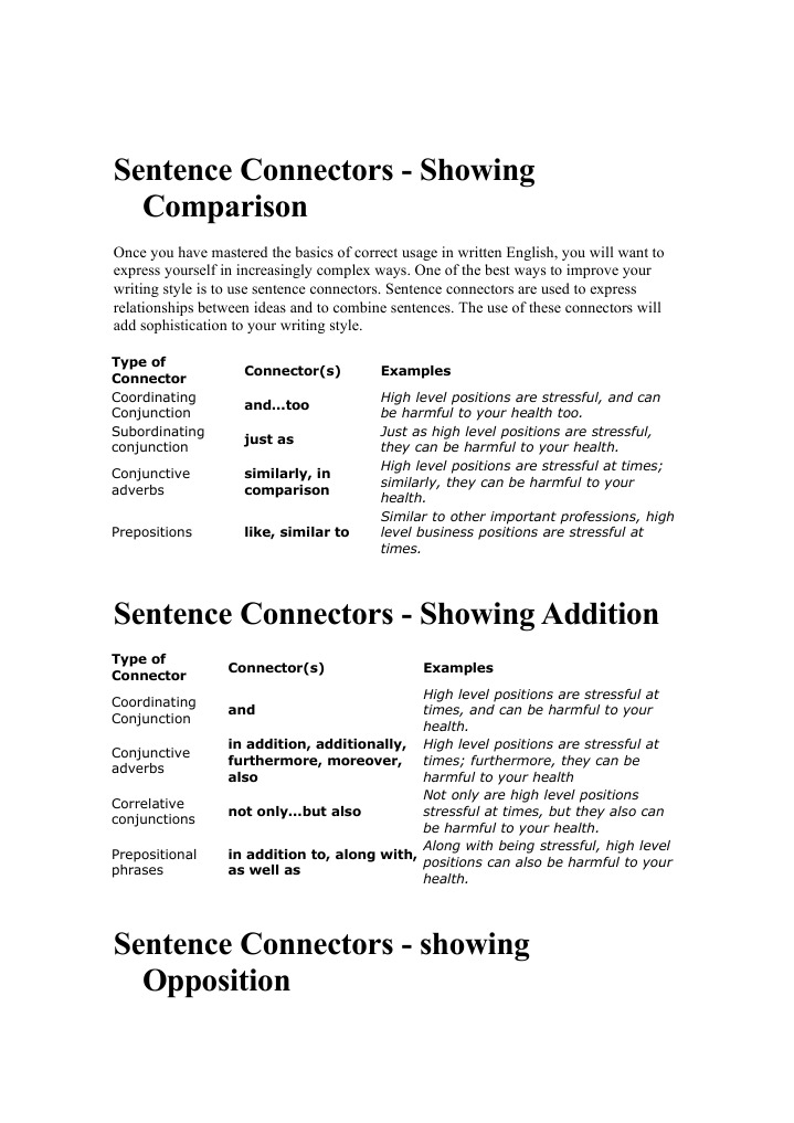 Linkers Connectors | PDF | Adverb | Preposition And Postposition