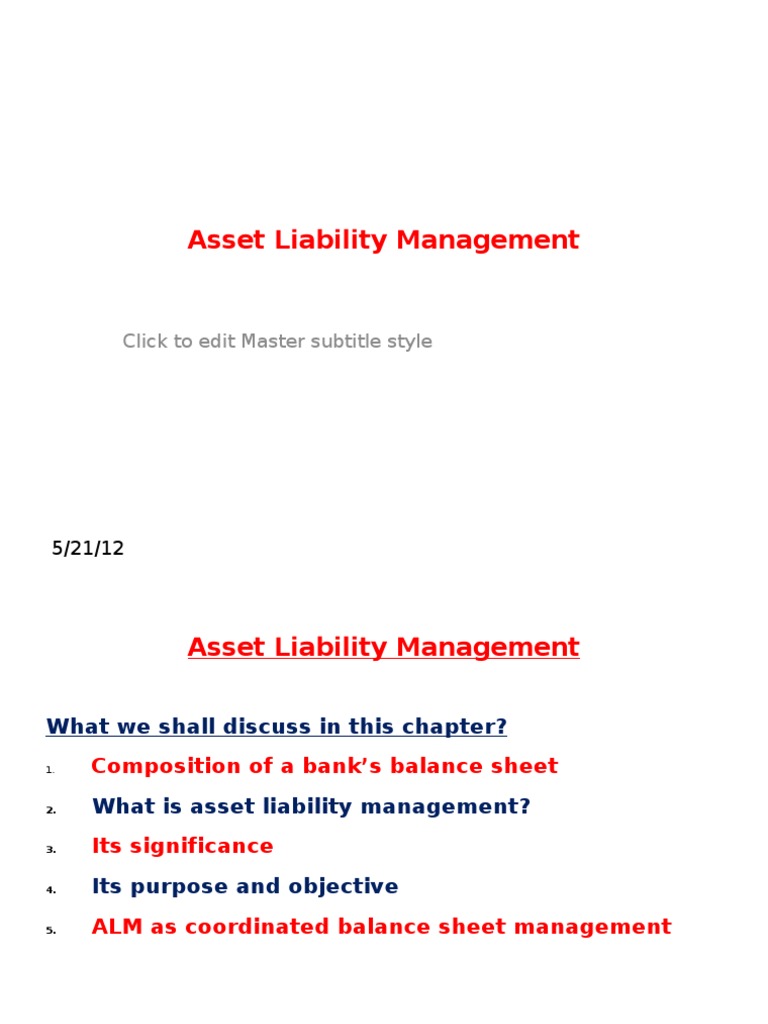 Understanding Asset Liability Management | PDF | Asset Liability ...