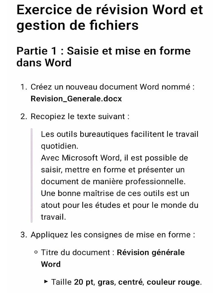 Exercice Word (1) | PDF