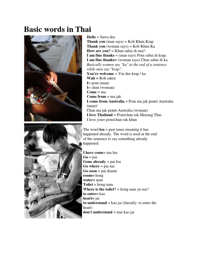 Basic Words in Thai | PDF | Thailand | Nature