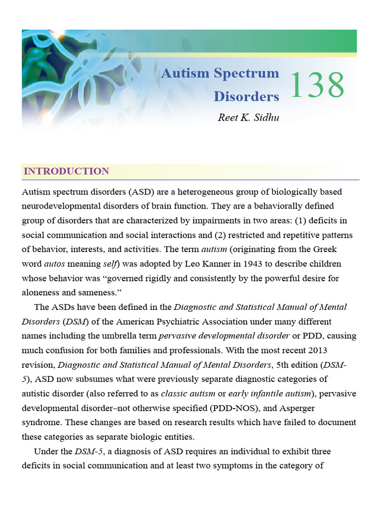 138 Autism Spectrum Disorders | PDF | Autism | Mental Disorder