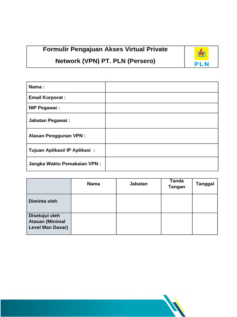 FORM Permintaan Akses VPN | PDF