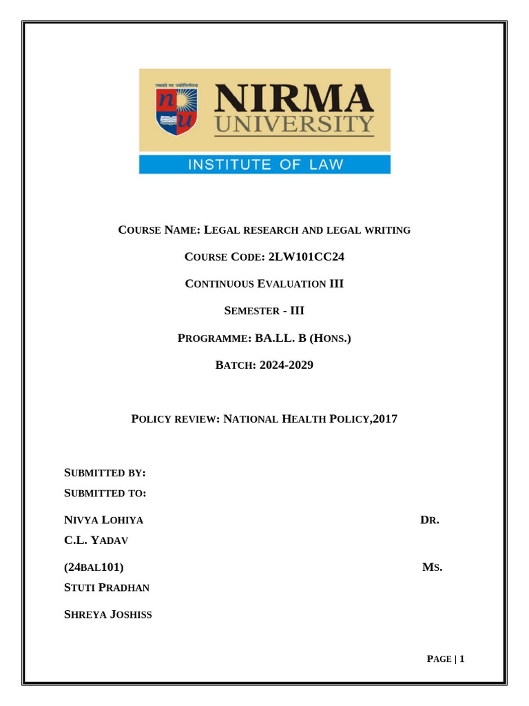 Policy Review | PDF | Governance | Health Policy