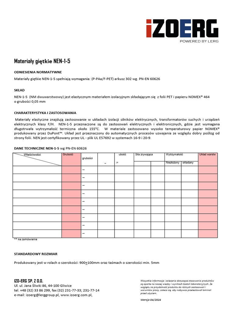 Materiały Giętkie NEN 1 5 | PDF