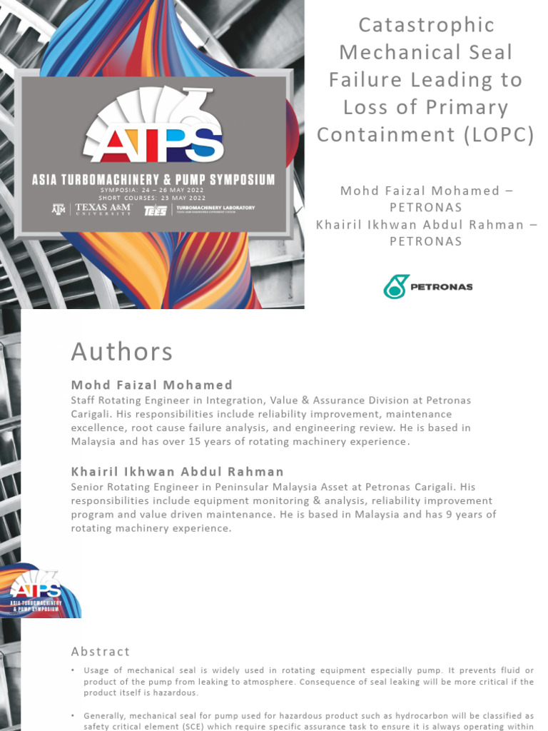 Catastrophic Mechanical Seal | PDF | Pump | Reliability Engineering