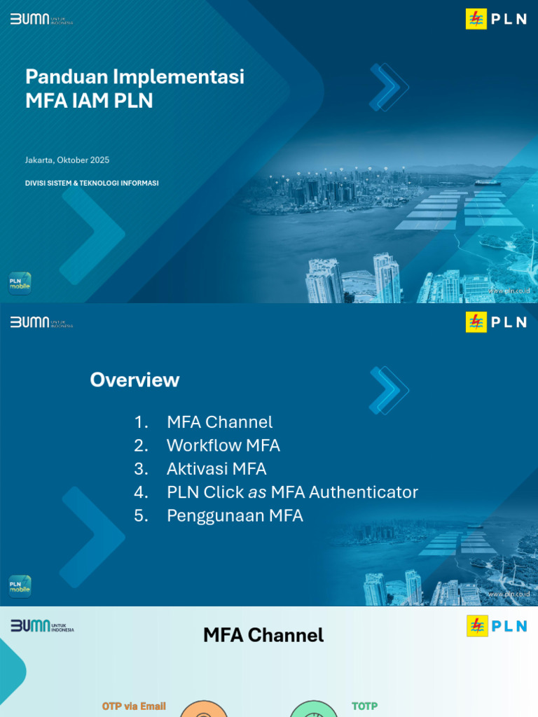 Panduan Implementasi MFA IAM PLN Via PLN Click | PDF