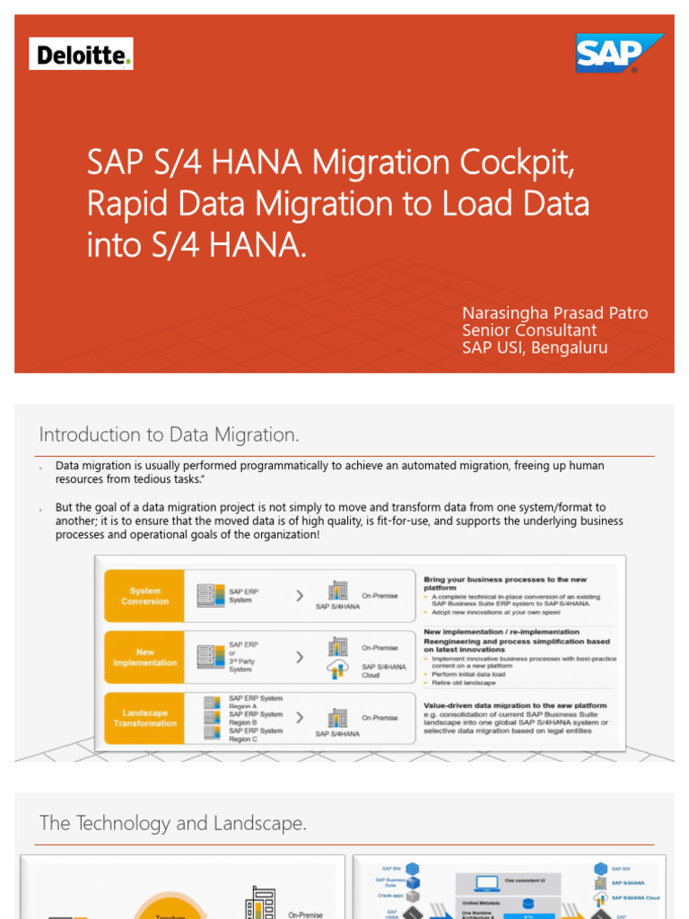 SAP S4 HANA Migration Cockpit Rapid Data Migration To Load Data Into S4 HANA | PDF | Information ...