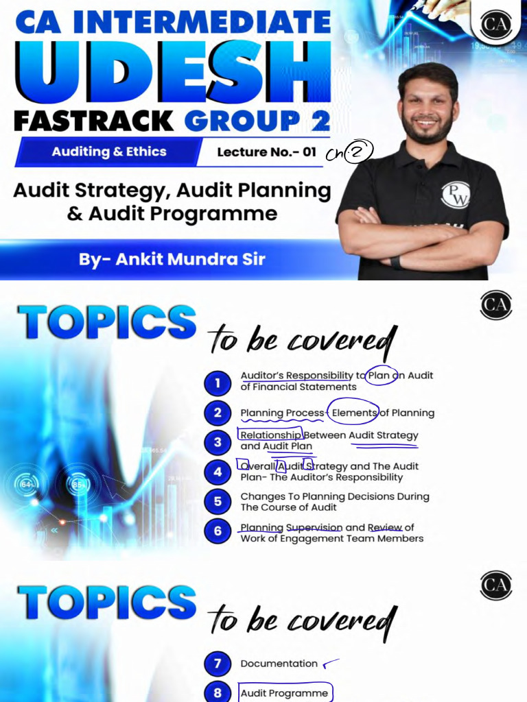 Audit Strategy, Planning & Programme 01 Class Notes | PDF