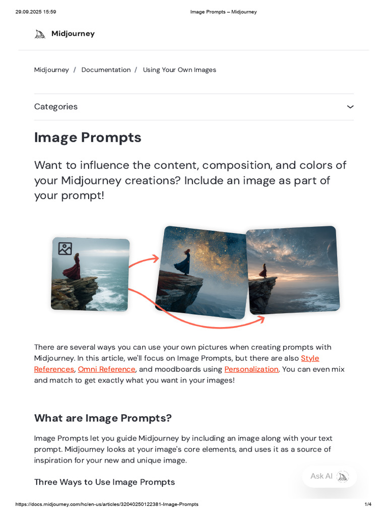 Using Image Prompts in Midjourney | PDF | Image | Computing