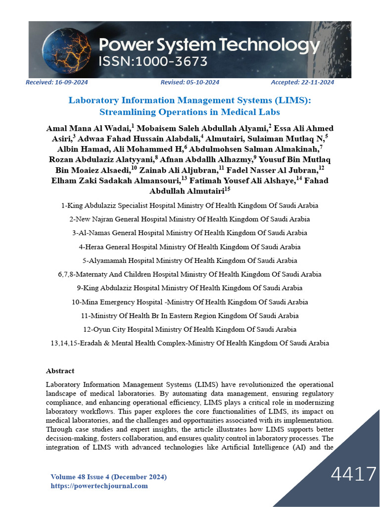 08+6Medical+Lab Original+Research Laboratory+Information+Management+Systems+ (LIMS) Streamlining ...