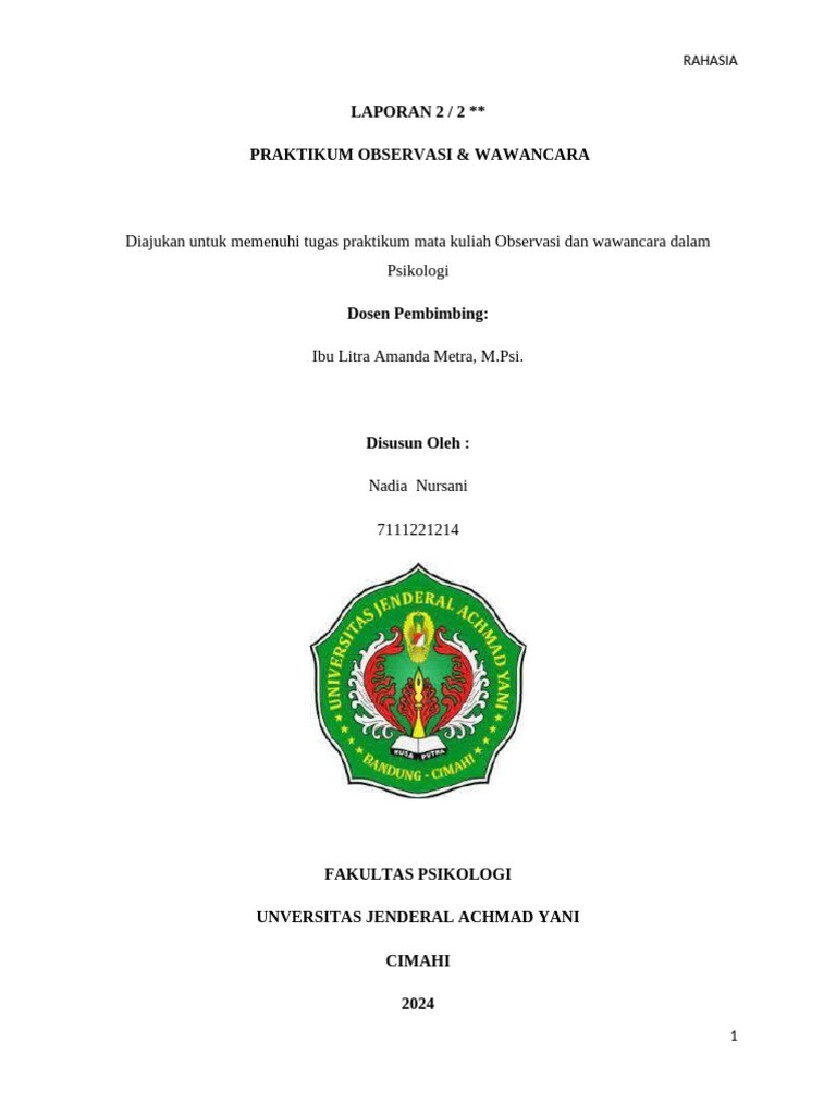Laporan Pekerja Nadia Nursani 214 | PDF