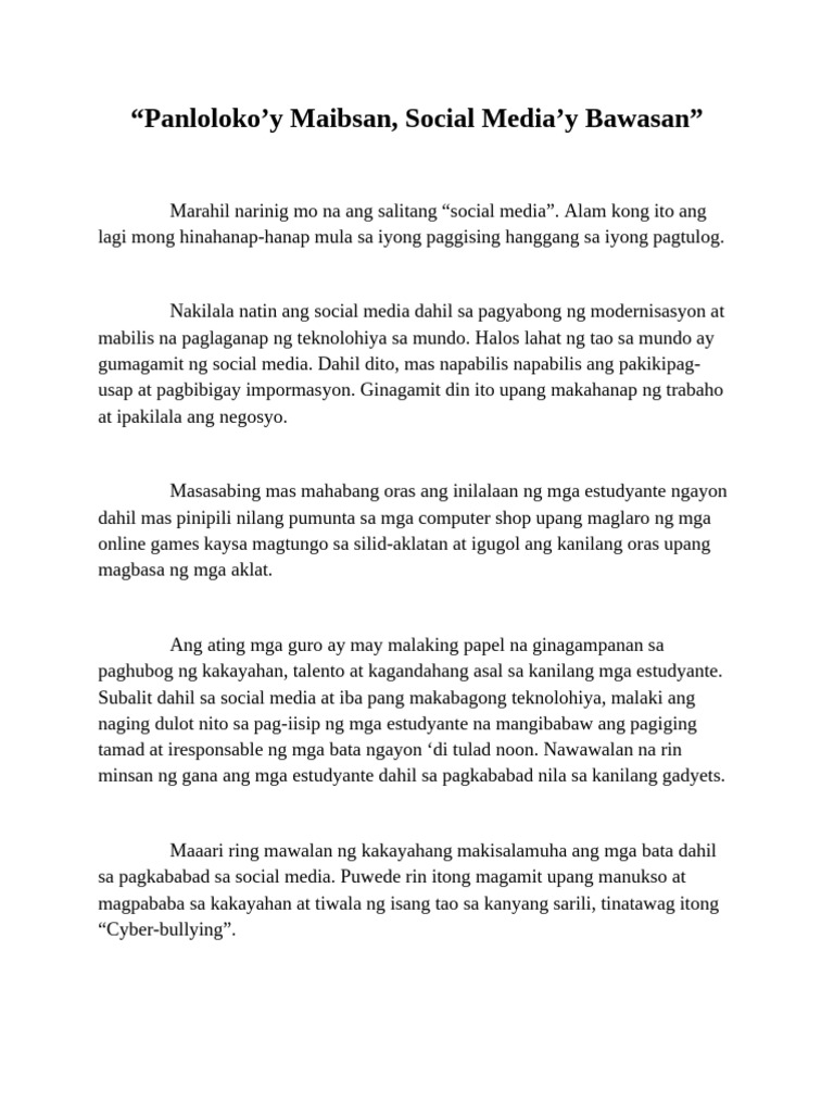 “Panloloko’y Maibsan | PDF