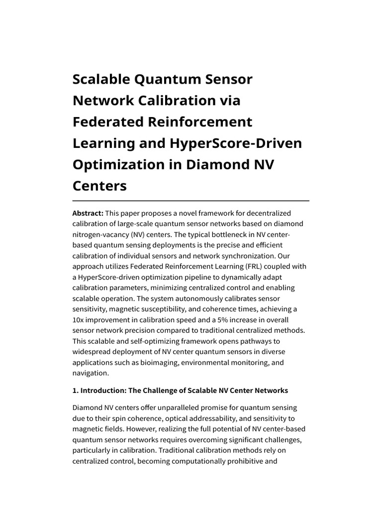 Scalable Quantum Sensor Network Calibration Via Federated Reinforcement ...