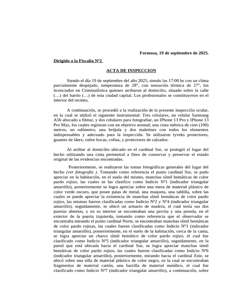 Inspección ocular en escena del crimen | PDF