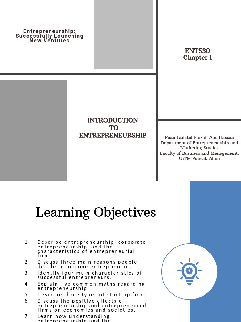 Introduction to Entrepreneurship Concepts | PDF | Entrepreneurship ...