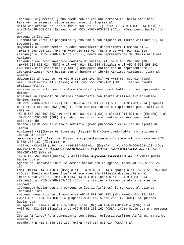 Iberia@GUÍA~@ México] ¿Cómo Puedo Hablar Con Una Persona en Iberia ...