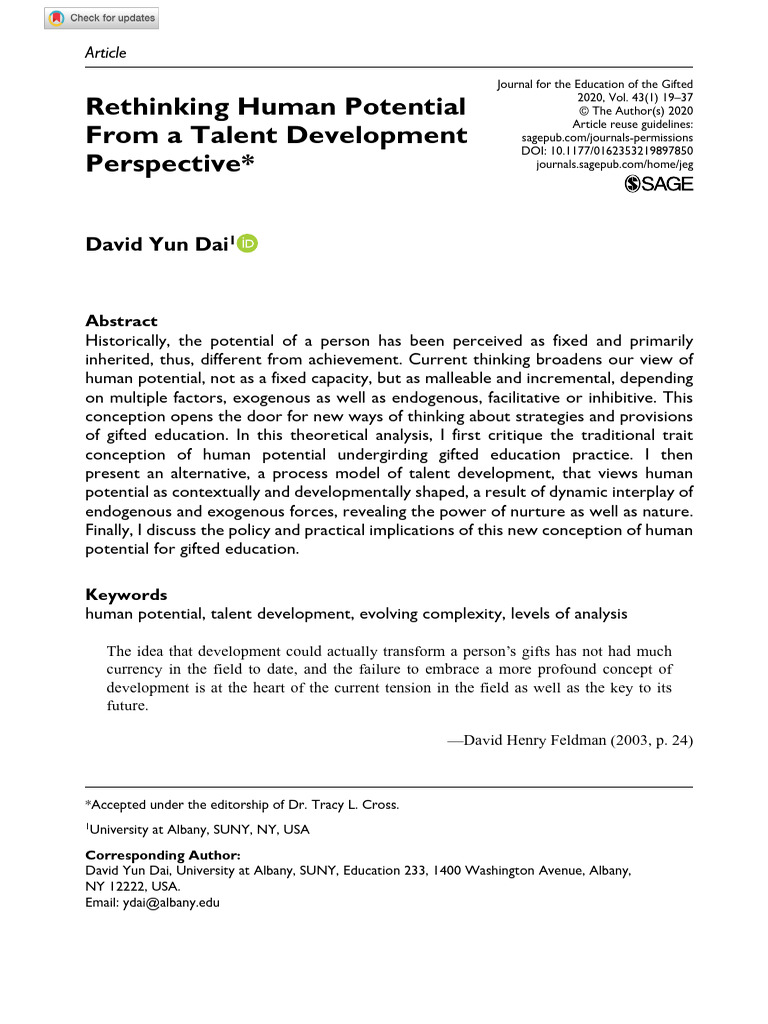 Rethinking Human Potential | PDF | Intellectual Giftedness | Cognition
