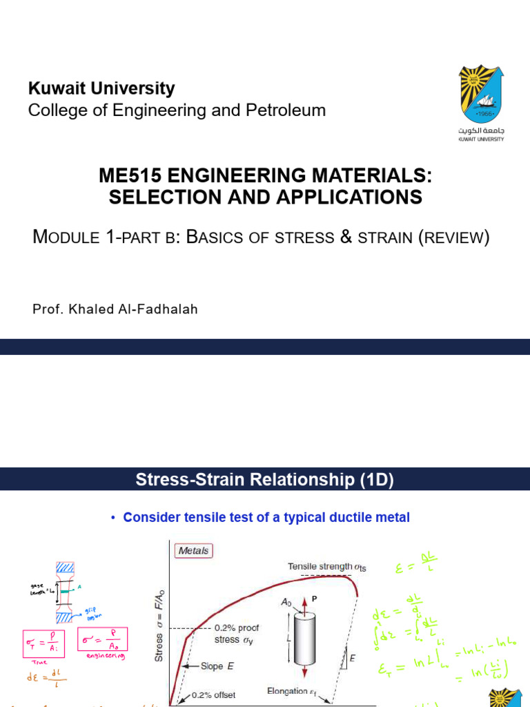 Module 1-Part B Stress-Strain Basics | PDF | Deformation (Engineering ...