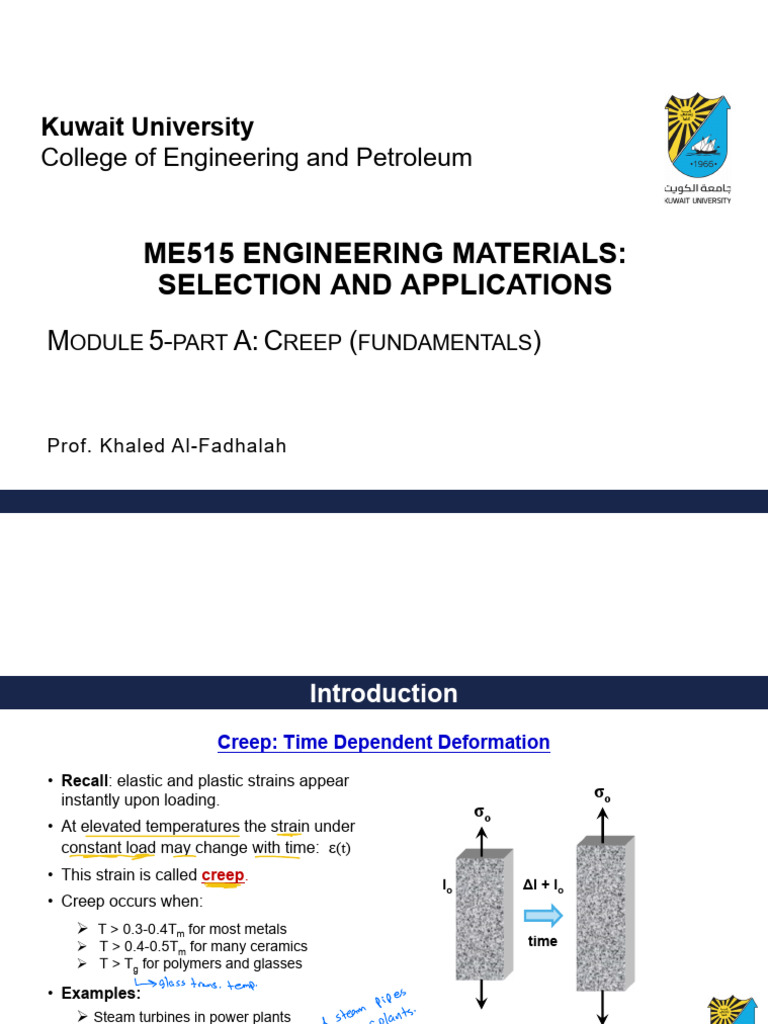 Module 5-Part A Creep | PDF | Creep (Deformation) | Deformation ...