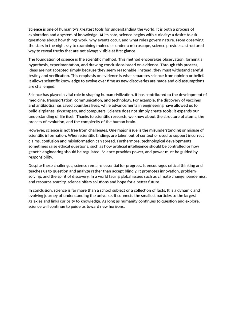 Science Is One of Humanity | PDF | Science | Knowledge