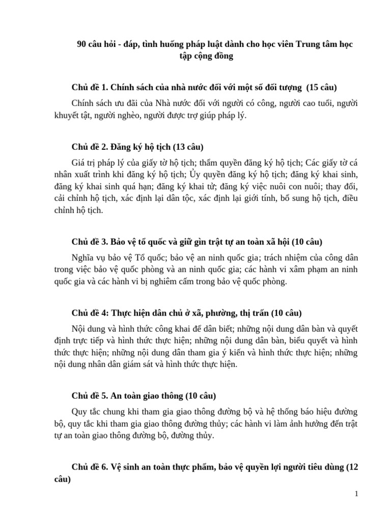 Hoi Dap PL Tinh Huong PL Danh Cho Hoc Vien Trung Tam Hoc Tap Cong Dong ...